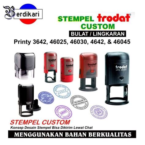 Jual Cetak Stempel Custom Trodat Lingkaran Bulat Nama Logo Perusahaan