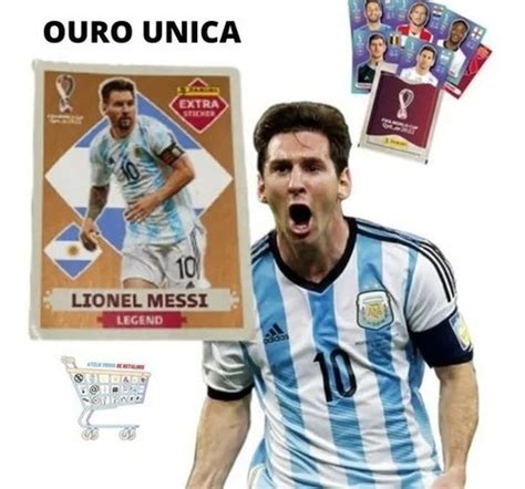 Figurinha Extra Rara Lionel Messi Legend Ouro Gold Copa 2022 Mebuscar