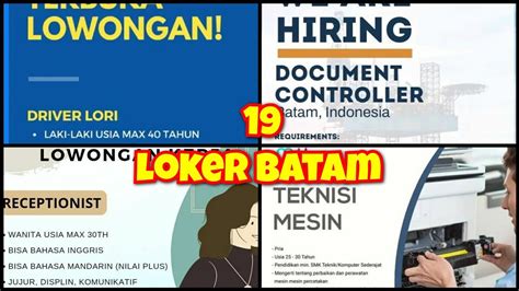 LOWONGAN KERJA BATAM 2022 LOKER BATAM HARI INI YouTube
