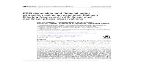 ecg denoising and fiducial point extraction using an ~mbshams files 33 pdf