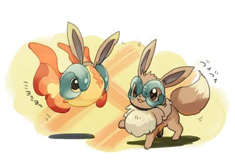 Eevee And Chi Yu Pokemon Drawn By Hiratai Tori Danbooru