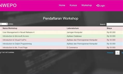 Tutorial Membuat Web Pendaftaran Kursus Menggunakan Codeigniter Menu