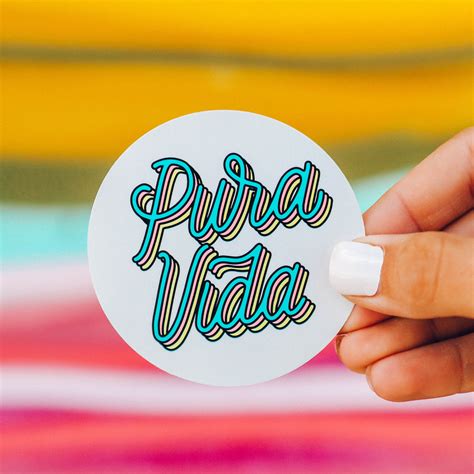 Rep The Best Aka Pura Vida With This Surf Style Sticker Featuring A