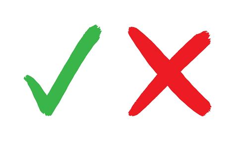 Marca De Verificaci N Y Signos De Cruz Estilo Pincel Vector En