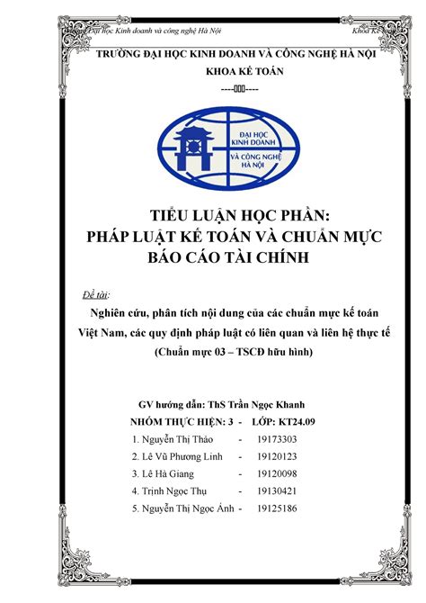 Tiểu luận 1 tải đi TRƯỜNG ĐẠI HỌC KINH DOANH VÀ CÔNG NGHỆ HÀ NỘI