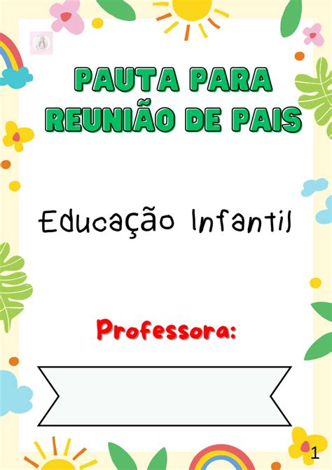 Kit Reuni O De Pais Educa O Infantil Professora Carolina Palhas