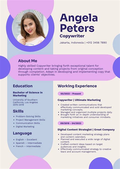 CV Financial Analyst Free Resume Template Piktochart