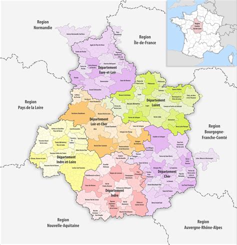 Région de France Carte du Centre Val de Loire