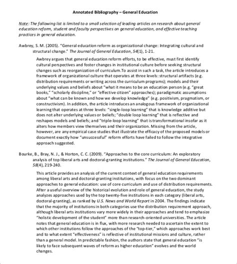 17 Free Annotated Bibliography Templates PDF Word Doc Formats