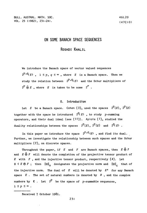 pdf on some banach space sequences