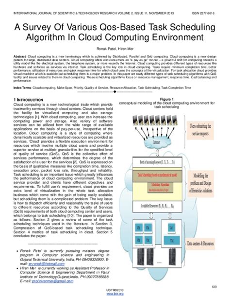 pdf a survey of various qos based task scheduling algorithm in cloud computing environment