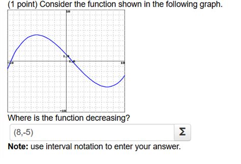 solved 1 point consider the function shown in the
