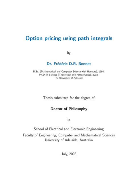 pdf option pricing using path integrals dokumen tips