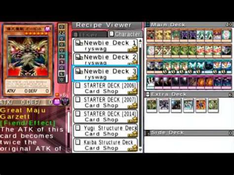 Yu Gi Oh ARC V Tag Force Special 203 Every Deck Recipe YouTube