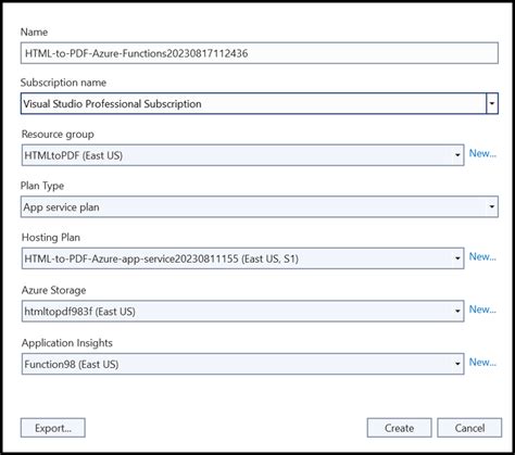 convert html to pdf in azure functions on windows syncfusion