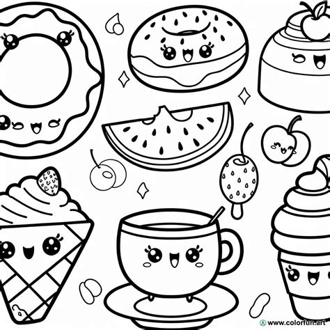 Coloriage De Nourriture Kawaii Mignonne T L Charger Ou Imprimer