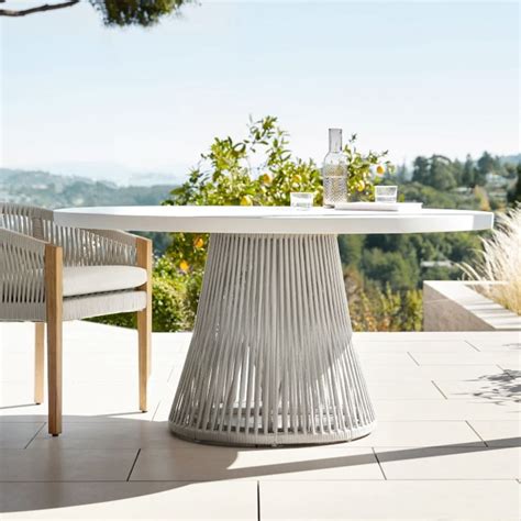 Pasadena Outdoor Fiberstone And Rope Round Dining Table In 2023 Oval
