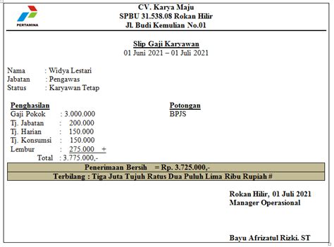 Contoh Slip Gaji Beserta Pengertian Fungsi Dan Tips Membuatnya