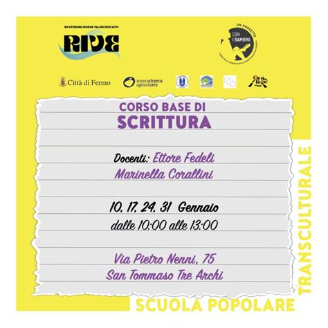 Corso Base Di Scrittura Autobiografica RIVE