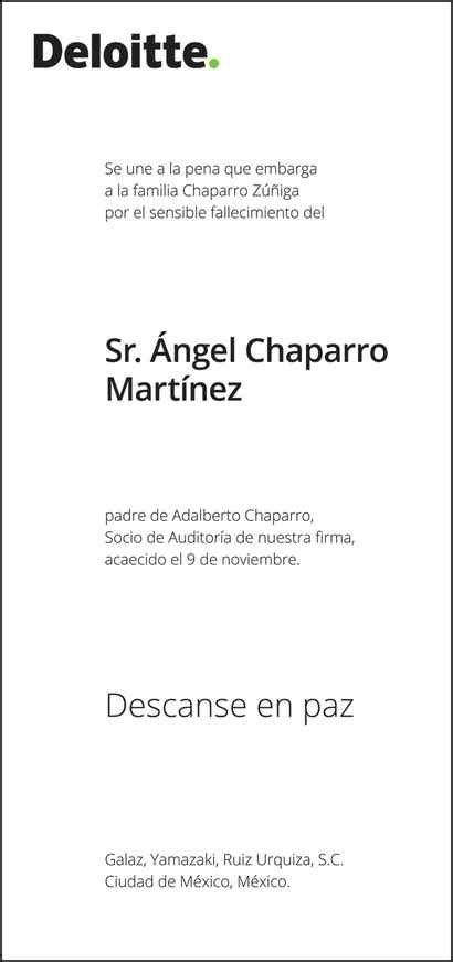 Señor Ángel Chaparro Martínez Obituario Esquela