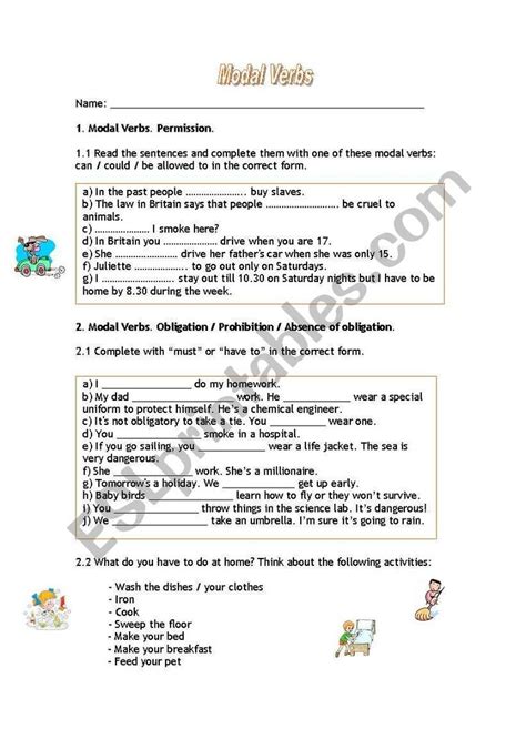 Modal Verbs To Express Permission And Obligation ESL Worksheet By
