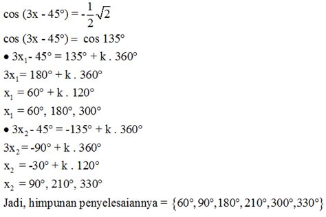 Persamaan Trigonometri Sederhana Matematika Kelas