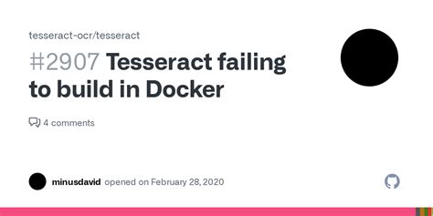 tesseract failing to build in docker · issue 2907 · tesseract ocr tesseract · github