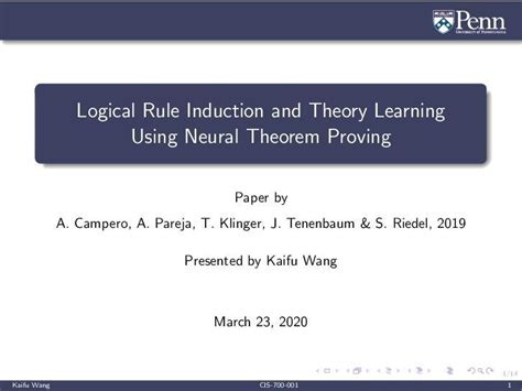 pdf logical rule induction and theory learning using neural theorem …cis700dr spring20 files