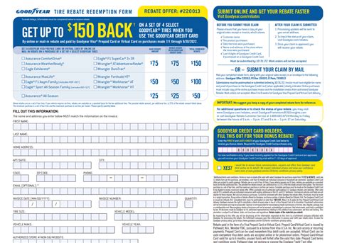 Rebate Form For Goodyear Tires PrintableRebateForm Net