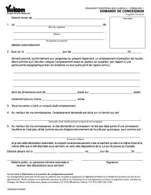 Remplissable En Ligne DEMANDE DE CONCESSION Fax Email Imprimer PdfFiller
