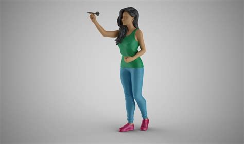 Woman Throwing Darts 3D Model 3D Printable CGTrader