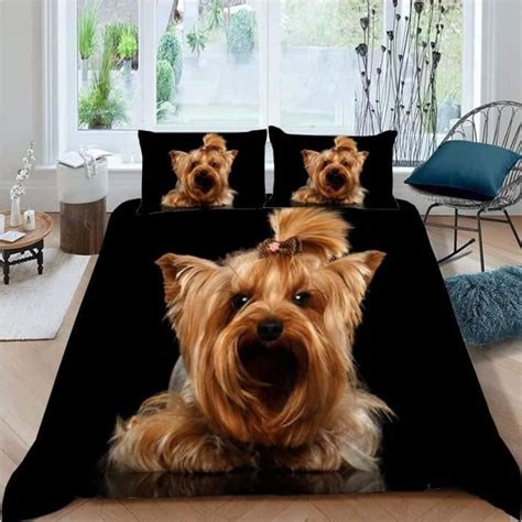 Housse De Couette 220X240 Adulte Yorkshire Terrier Parure De Lit 2