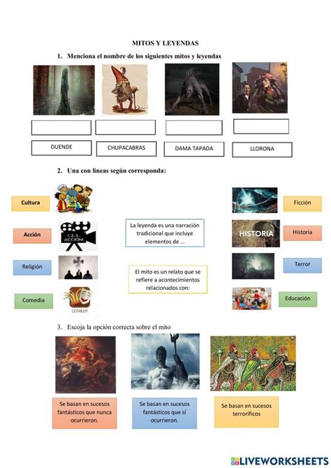 Ejercicio Online De Mitos Y Leyendas Para QUINTO Mitos Y Leyendas
