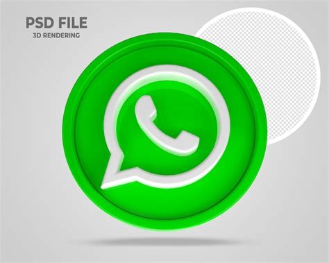 Estilo de renderização 3d do logotipo do whatsapp PSD Premium
