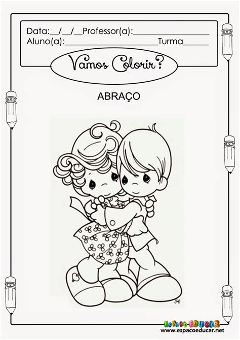 Desenhos de amizade para colorir pintar imprimir ESPAÇO EDUCAR