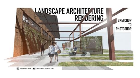Sketchup To Photoshop Landscape Architecture Collage Rendering Youtube