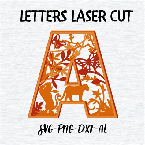 Multilayer Laser Cut Alphabet Laser Cut DXF Dxf File For Laser