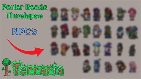 Perler Beads Timelapse Npc S Terraria Pixel Art Youtube