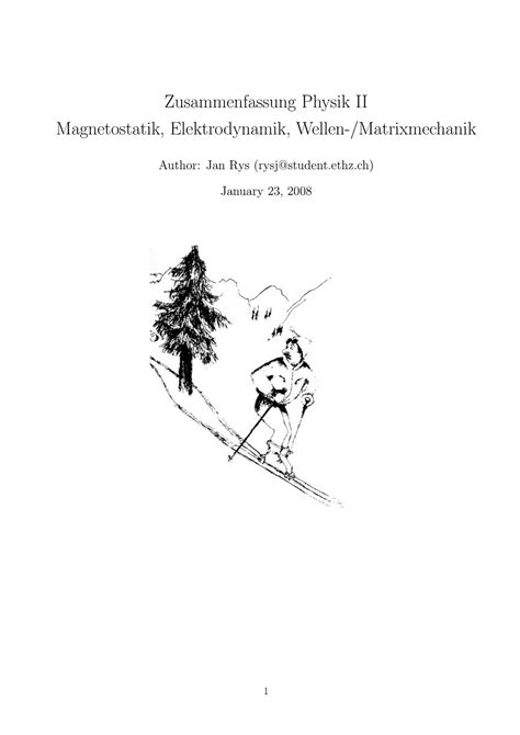 Zusam Physik Magnetostatik Elektrodynamik Wellen Matrixmechanik