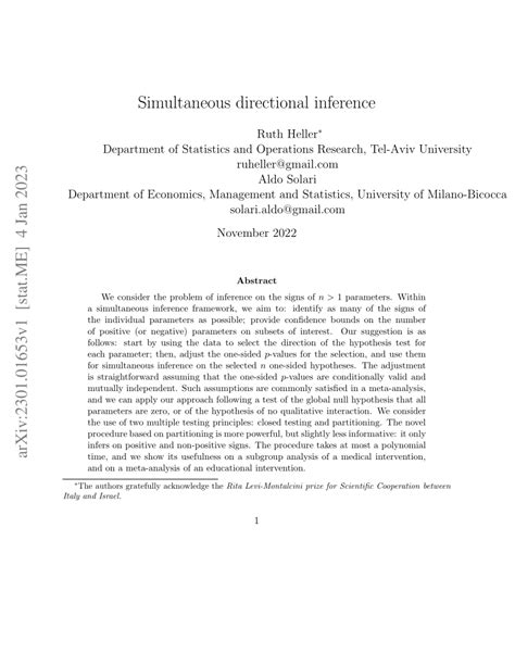 pdf simultaneous directional inference