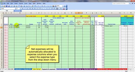Bookkeeping Excel Spreadsheet Template Excelxo