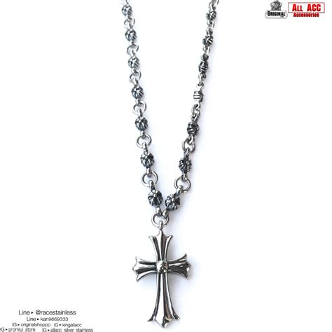 สรอยคอกางเขนโครมฮาทChrome Heart necklace hiphop สแตนเลสแท Stainless