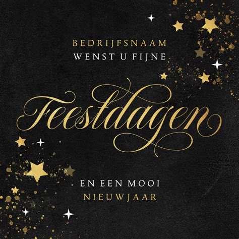 Zakelijke Kerstkaart Fijne Feestdagen Goud Kaartje2go