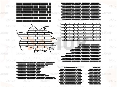 Brick Wall Svg Wall Svg Silhouette Clipart Cuttable Design Etsy