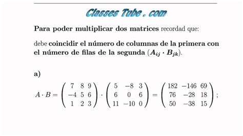 Producto De Matrices 3x3 CLASSESTUBE YouTube