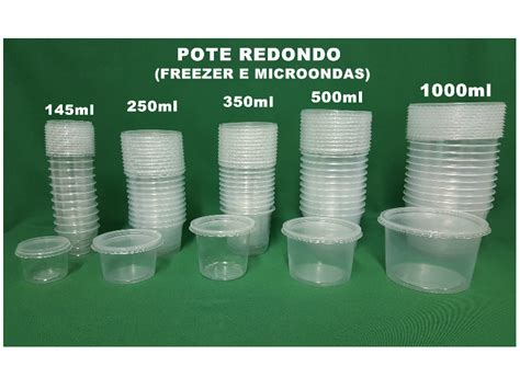 Pote Plástico Tampa Redondo Freezer e Microondas Haten Pel