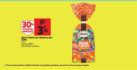 Promo Mega T oeufs Lait Croustillant Cémoi chez Auchan iCatalogue fr