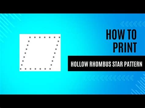 Learn To Code A Hollow Rhombus Star Pattern In Java Step By Step
