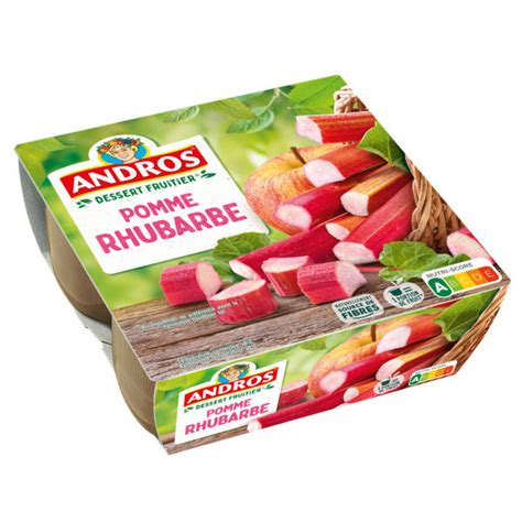 Compote Pomme Rhubarbe Andros 4x100g Sur Franprix Fr