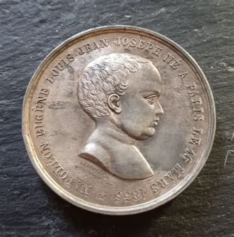 MÉDAILLE NAISSANCE ET baptême de napoléon paris 1856 LABOUCHE MASSONNET